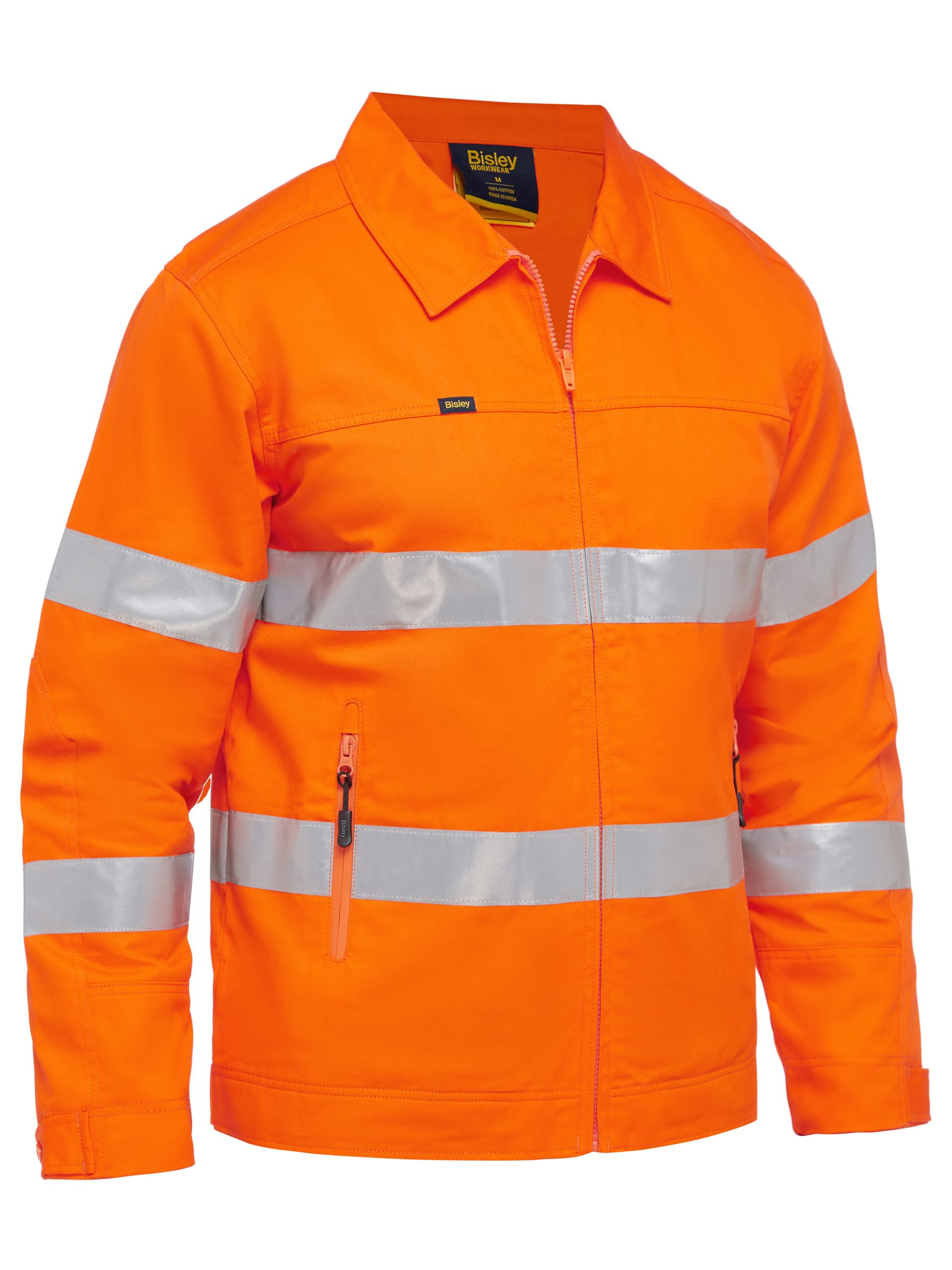 Hi vis taped drill jacket with liquid repellent finish - BJ6919T ...